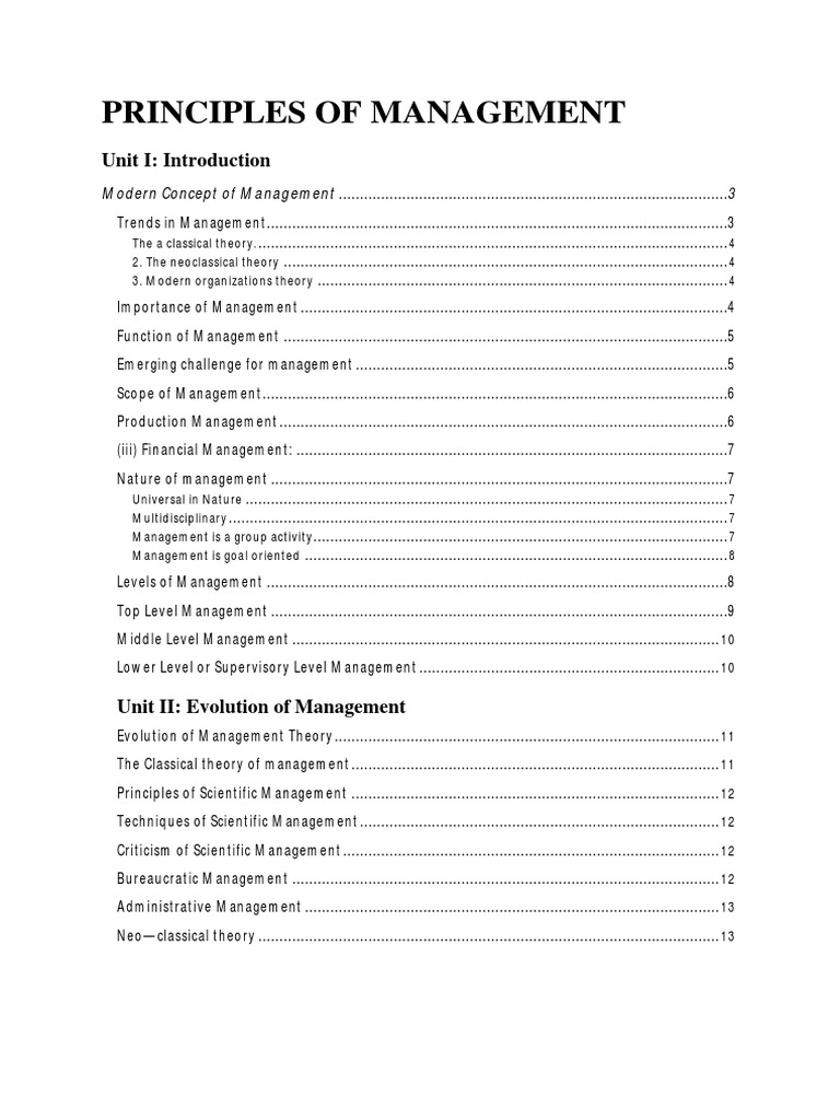 Principles of Modern Management: An Overview of Key Concepts and ...