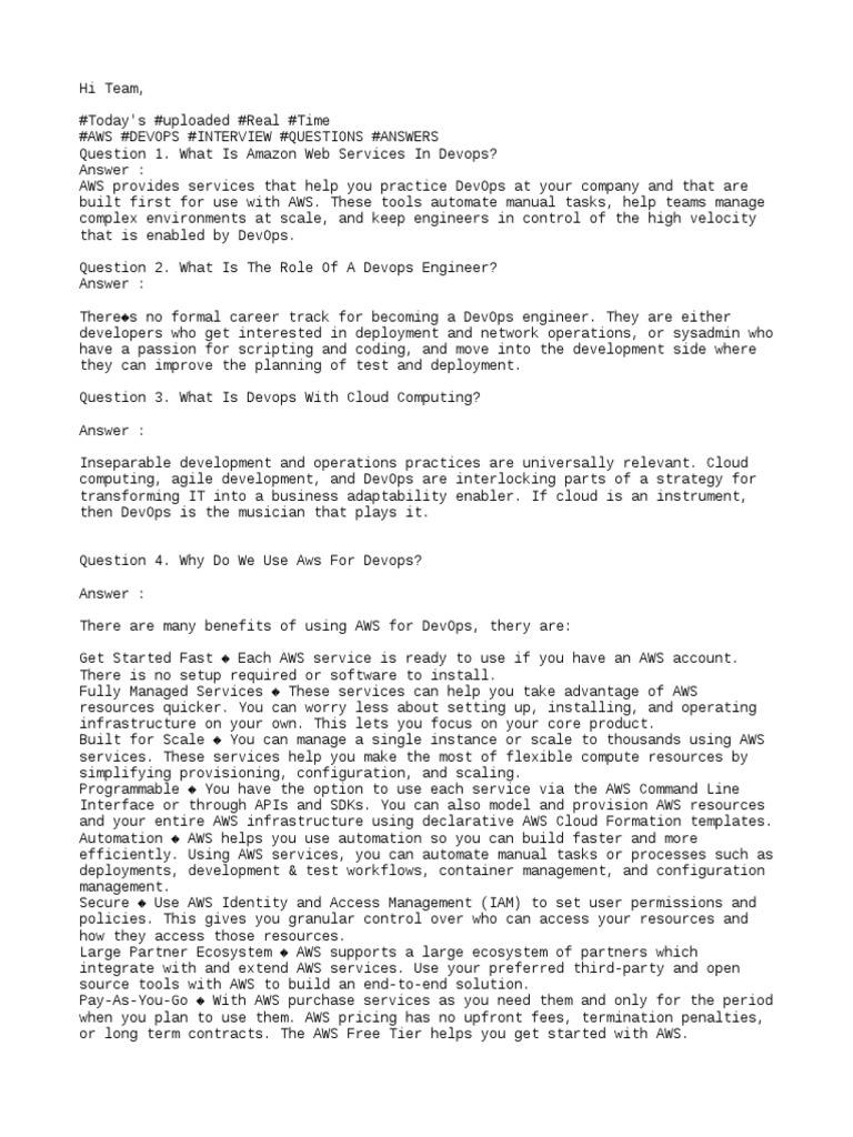 AWS DevOps Interview QuestionAnswer | PDF | Amazon Web Services | Cloud Computing