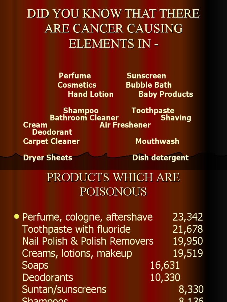 Did You Know That There Are Cancer Causing Elements in | PDF ...