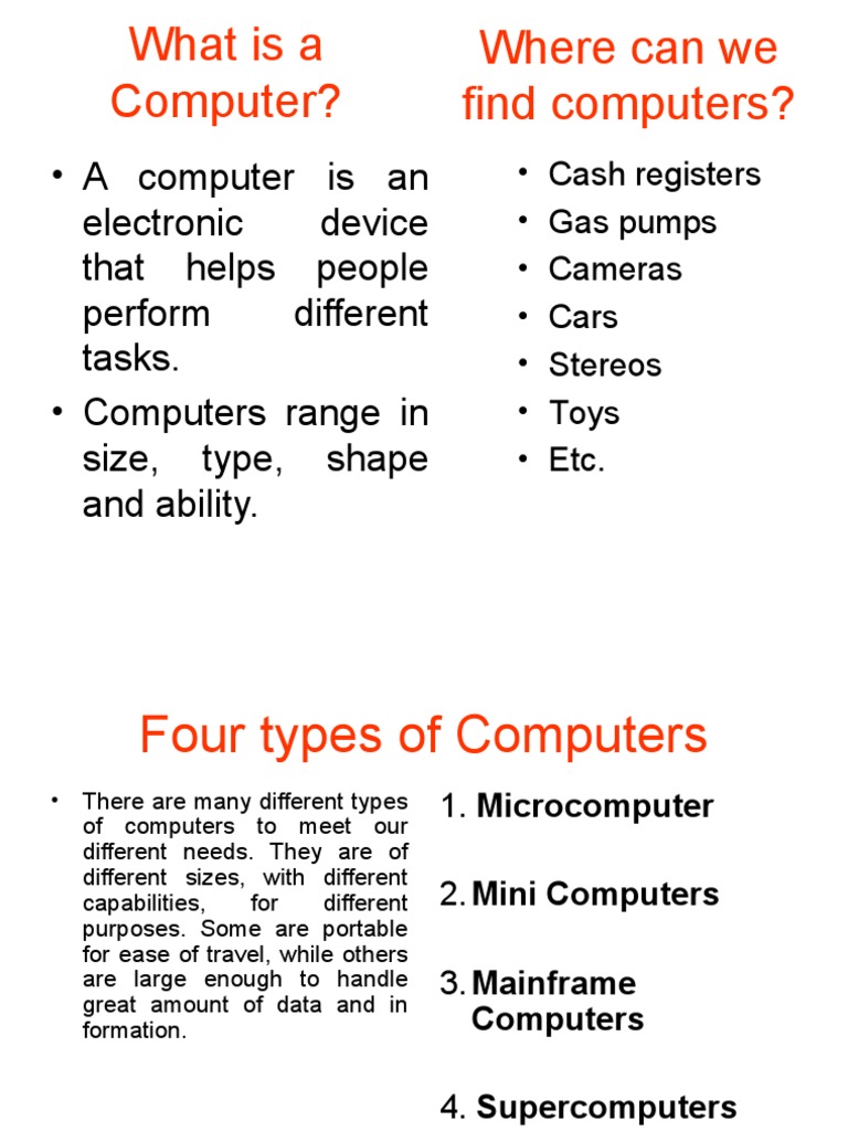 CS100 Lec 1 (Types of Computer) | PDF | Personal Computers | Personal Digital Assistant