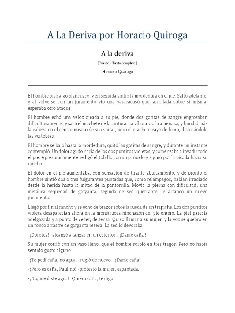 A La Deriva - Texto y Preguntas | PDF | Naturaleza