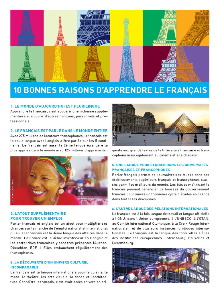 10 Bonnes Raisons Dapprendre Le Francais A4 - FR PDF | PDF | Langue ...