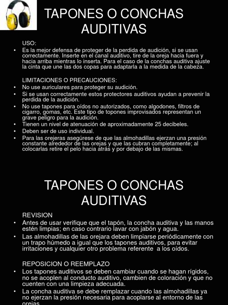 Tapones o Conchas Auditivas | PDF