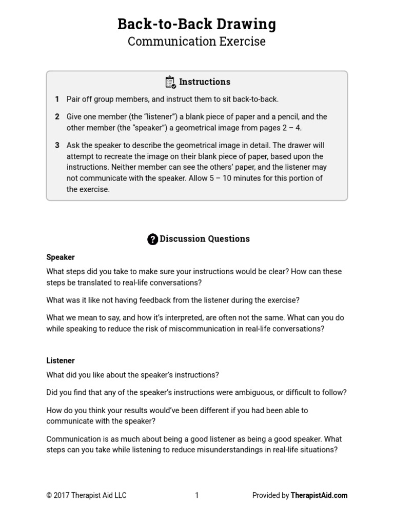 Drawing Communication Exercise | PDF