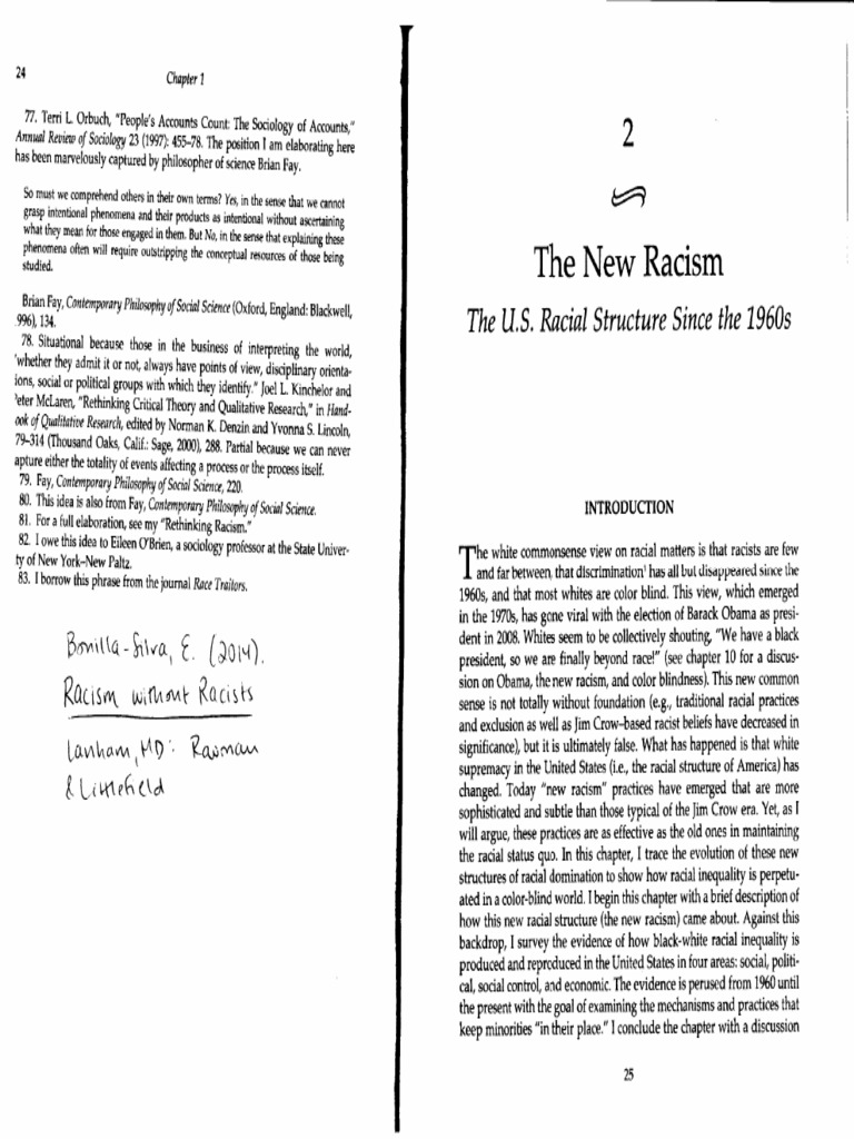 Bonilla-Silva - Racism Without Racists | PDF | Racial Segregation In ...