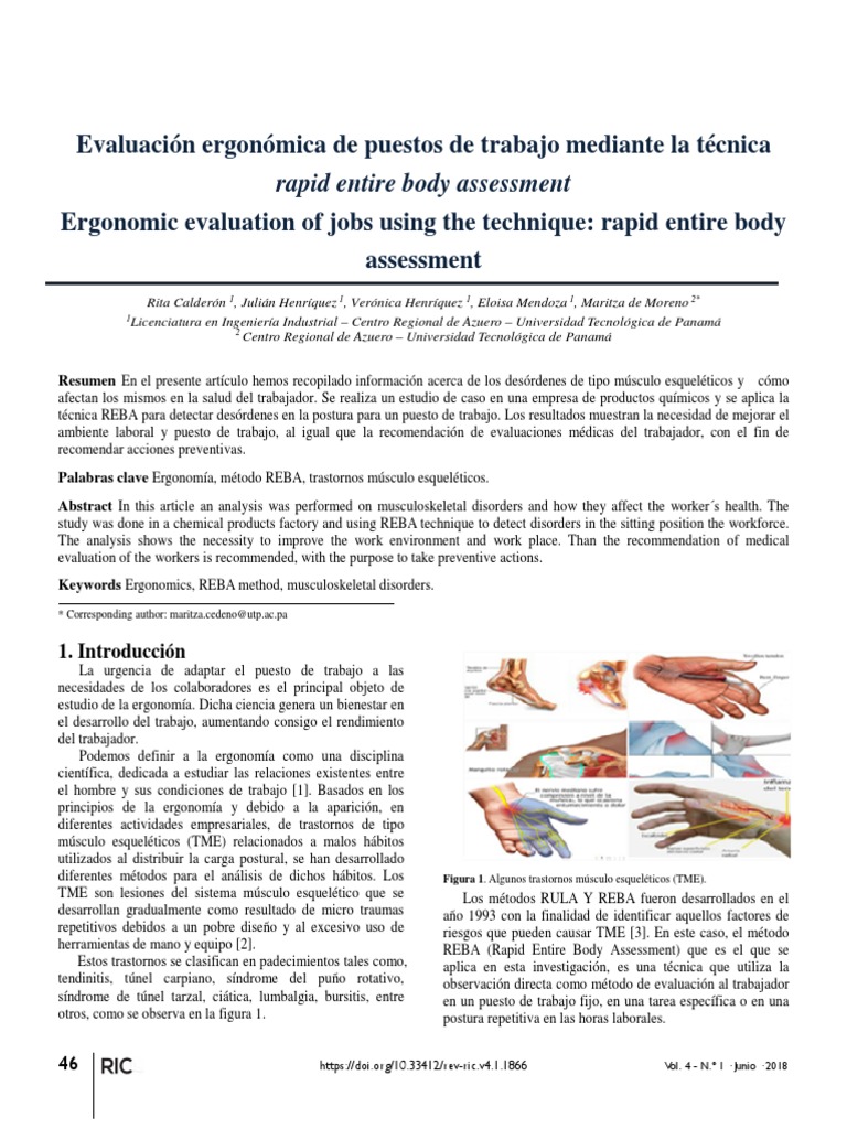 Método Reba | PDF | Factores humanos y ergonomía | Science