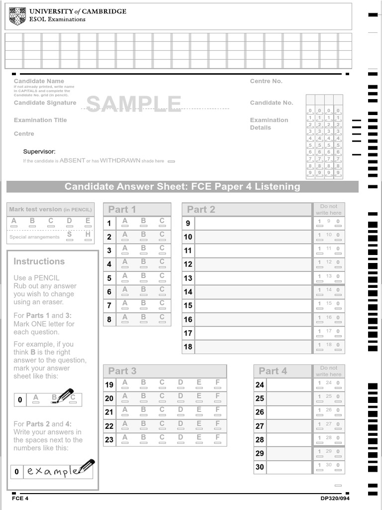 Listen Answer Sheet PDF | PDF