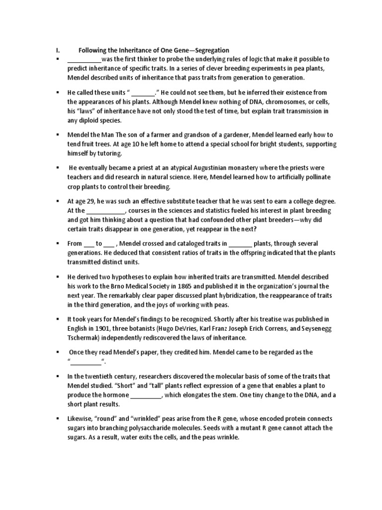Single Gene Inheritance Handout | PDF | Dominance (Genetics) | Allele