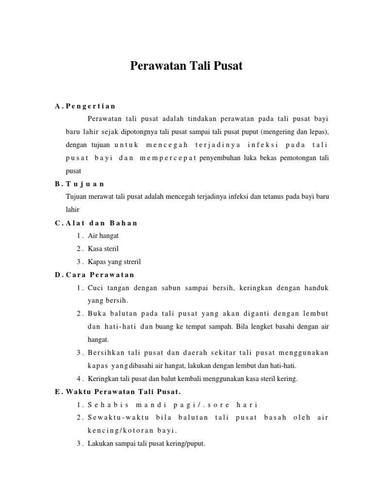 Perawatan Tali Pusat | PDF