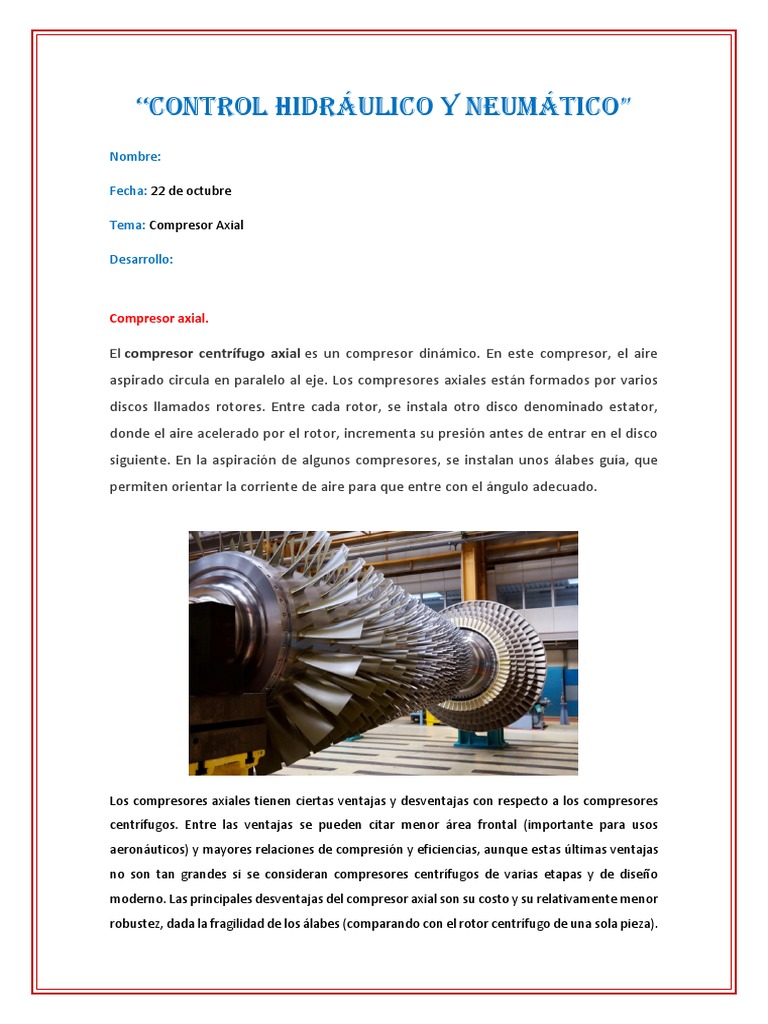 Compresor Axial | PDF | Turbina | Ingeniería mecánica