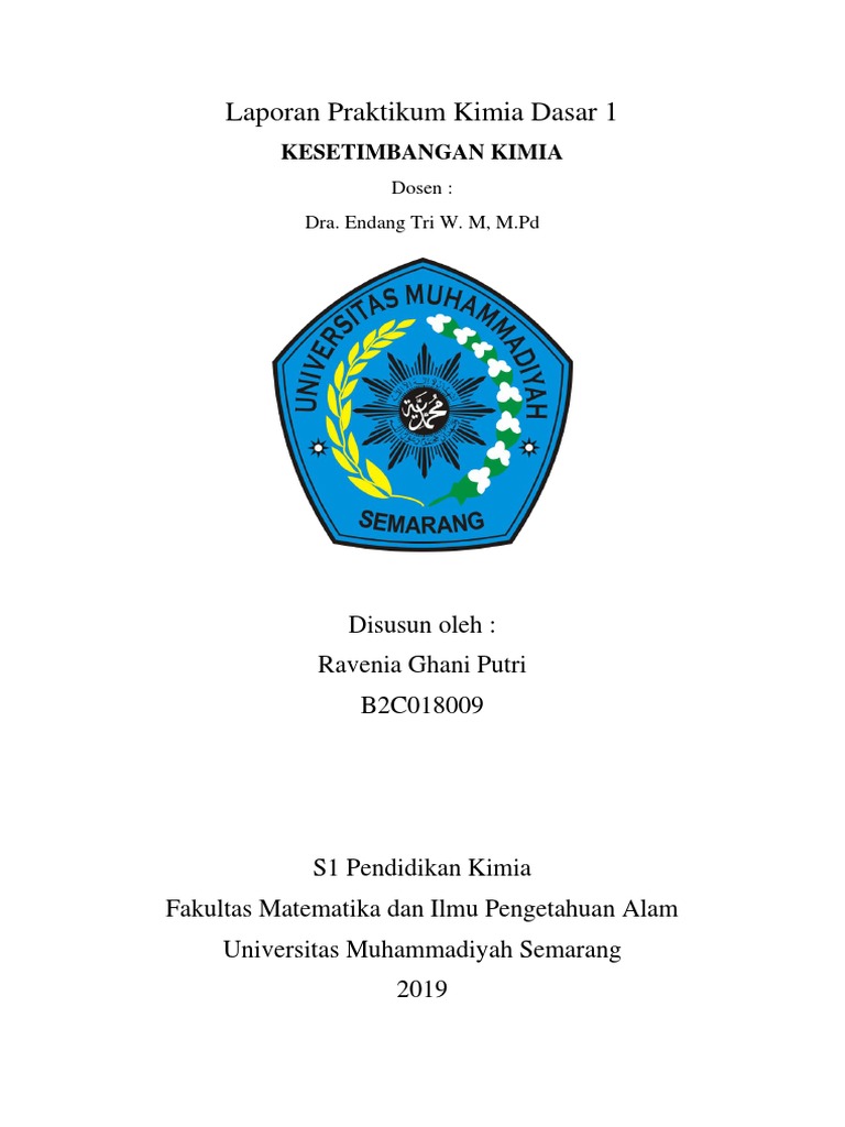 Laporan Praktikum Kimia Dasar 1 Kesetimbangan Kimia | PDF
