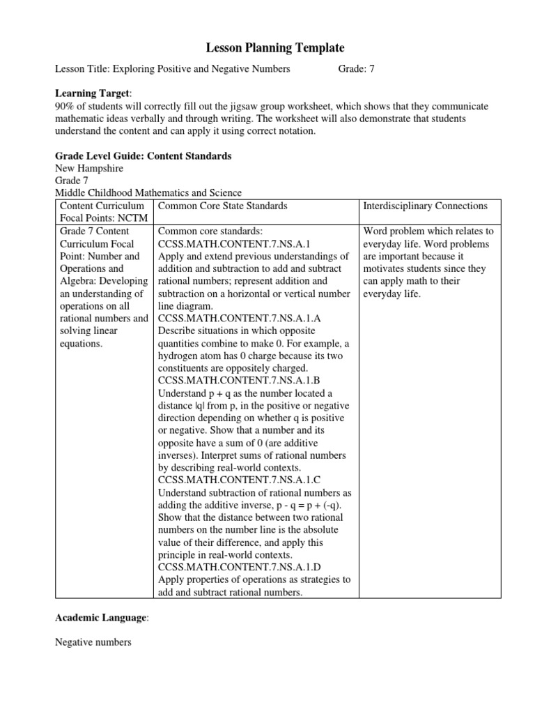 Grade 7 Math: Rational Numbers | PDF | Educational Assessment ...