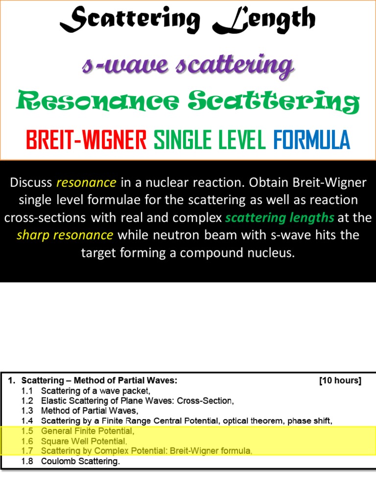 Nuclear Scattering Resonances | PDF | Cross Section (Physics) | Nuclear Reaction