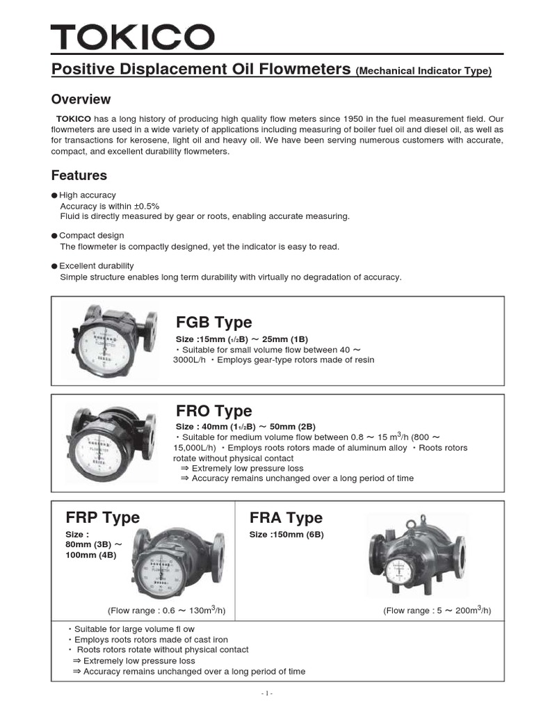 Brosur Tokico Dan Data Sheet-D7a93-3206 339 | PDF | Flow Measurement ...