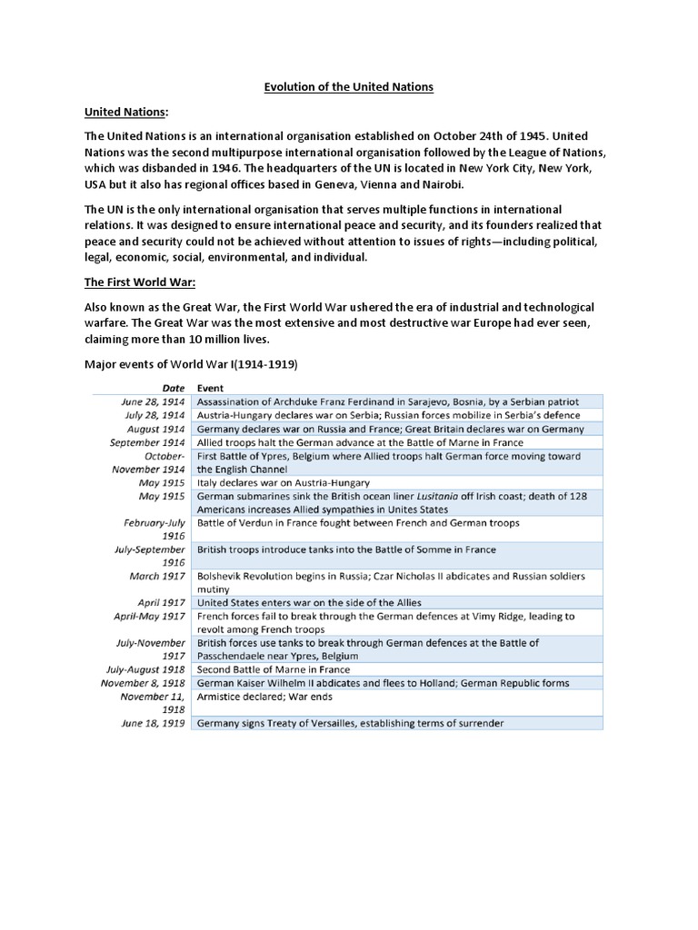 Evolution of The United Nations PDF | PDF | United Nations ...
