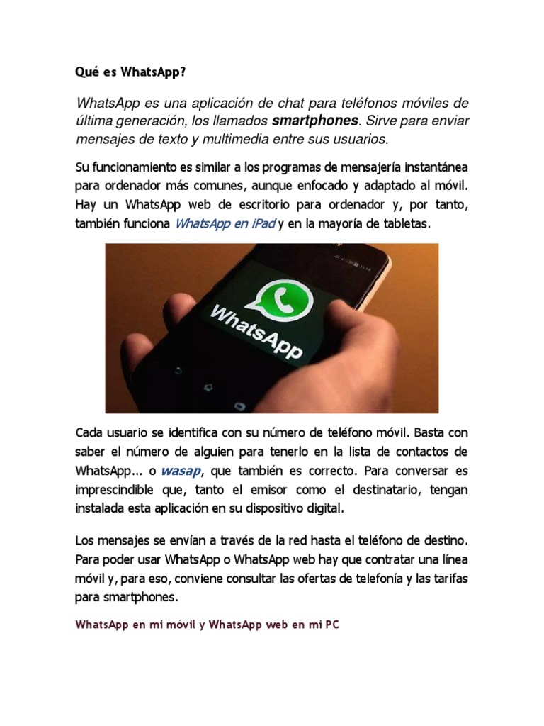 Qué Es WhatsApp | Descargar gratis PDF | Aplicación movil | Teléfonos ...
