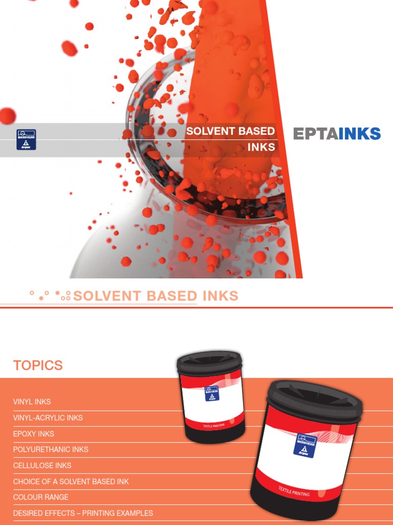 SOLVENT - BASED - Inks Brochure PDF | PDF | Blue | Polyvinyl Chloride