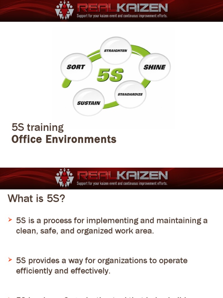 5S Training Office Environment | PDF | Inventory | Production And ...