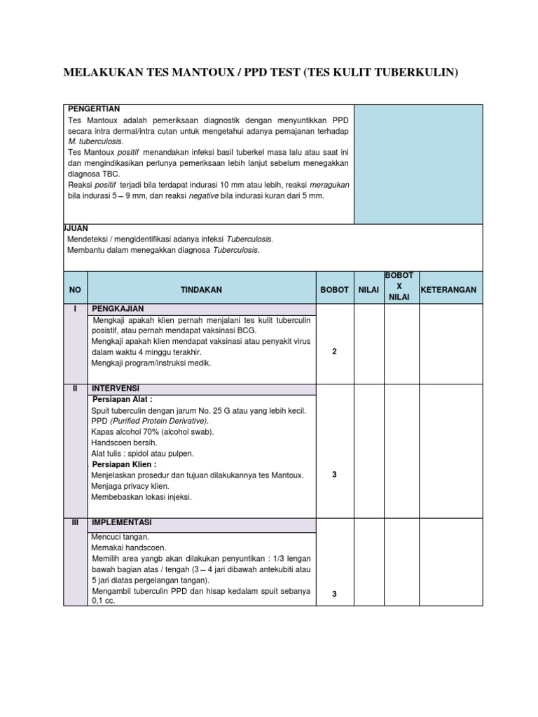 Panduan Tes Mantoux untuk TBC | PDF