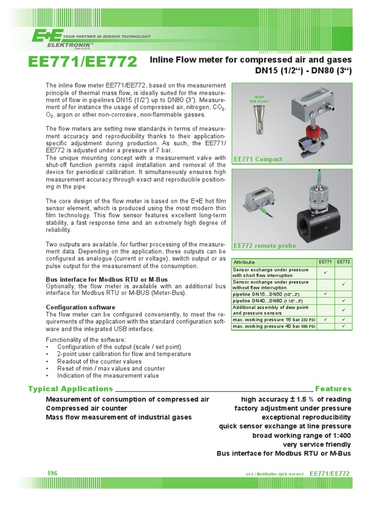 Datasheet - Mass Flow Meter | PDF | Flow Measurement | Calibration