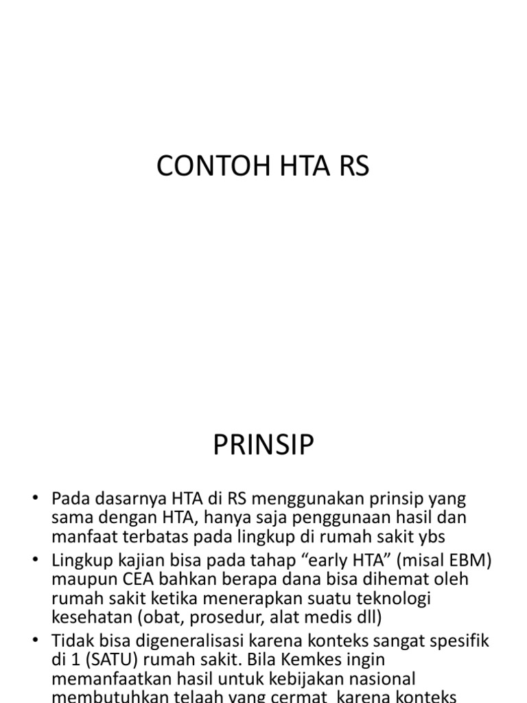 Contoh HTA di Rumah Sakit | PDF