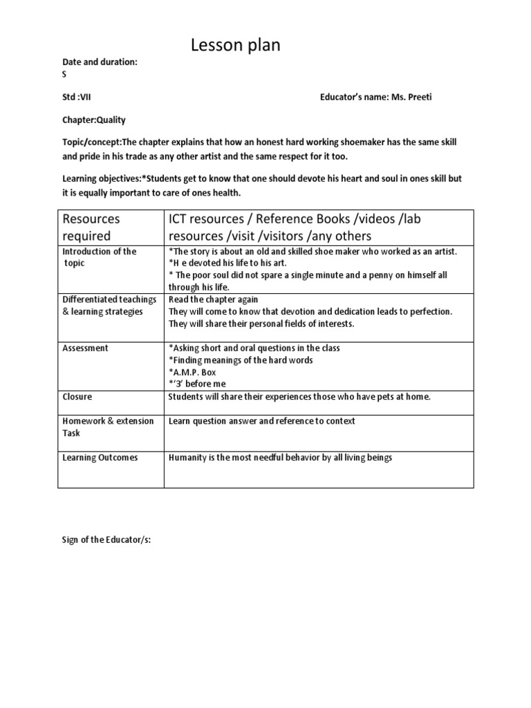 Lesson Plan Ashes That Made The Trees Bloom | PDF