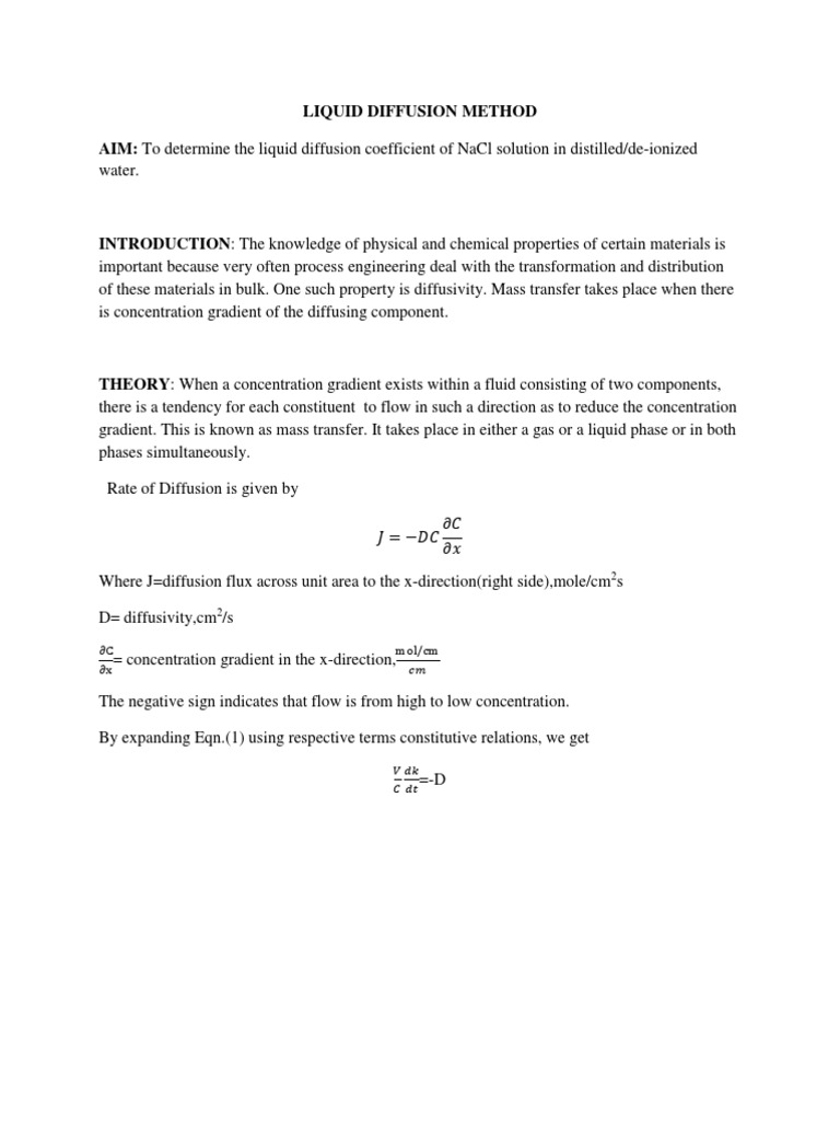 Liquid Diffusion Method | PDF | Diffusion | Electrical Connector