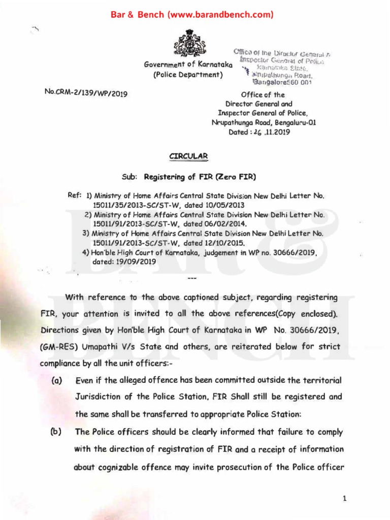 Karnataka Police Department Directions PDF | PDF | National Security ...