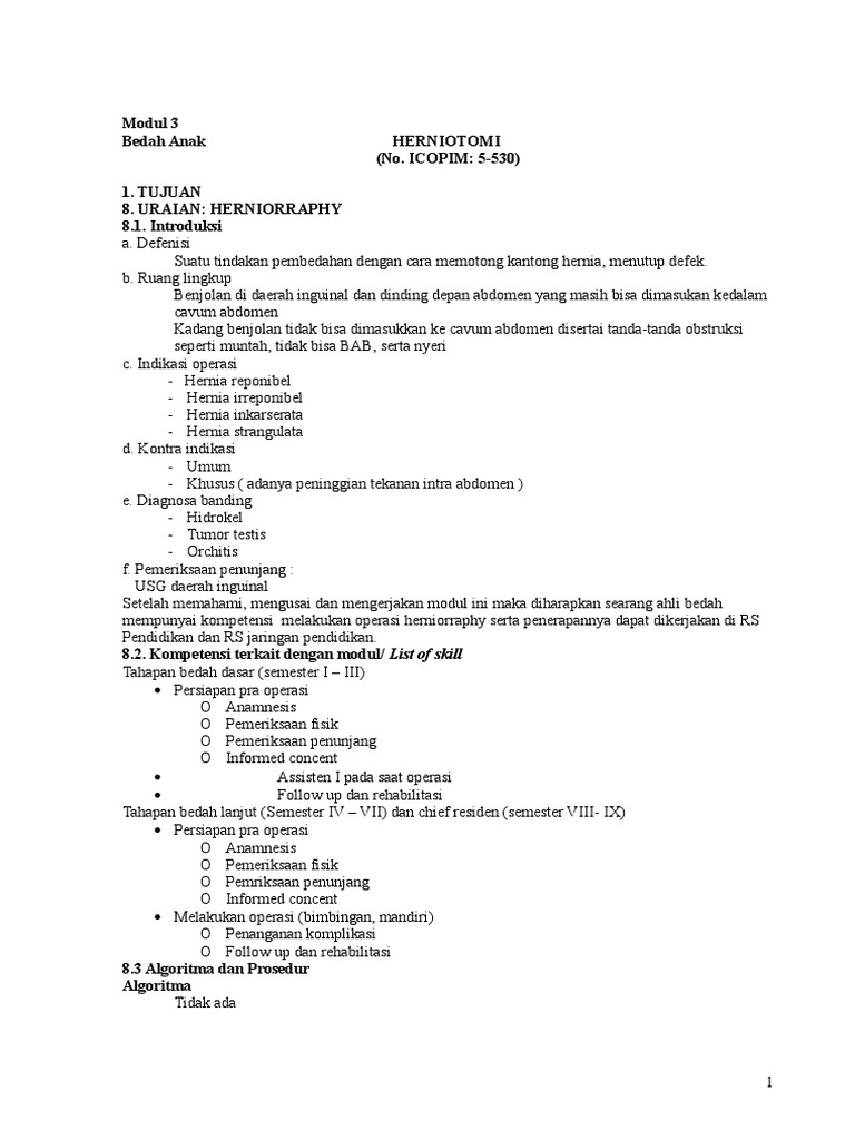 Modul 3-HERNIOTOMI | PDF