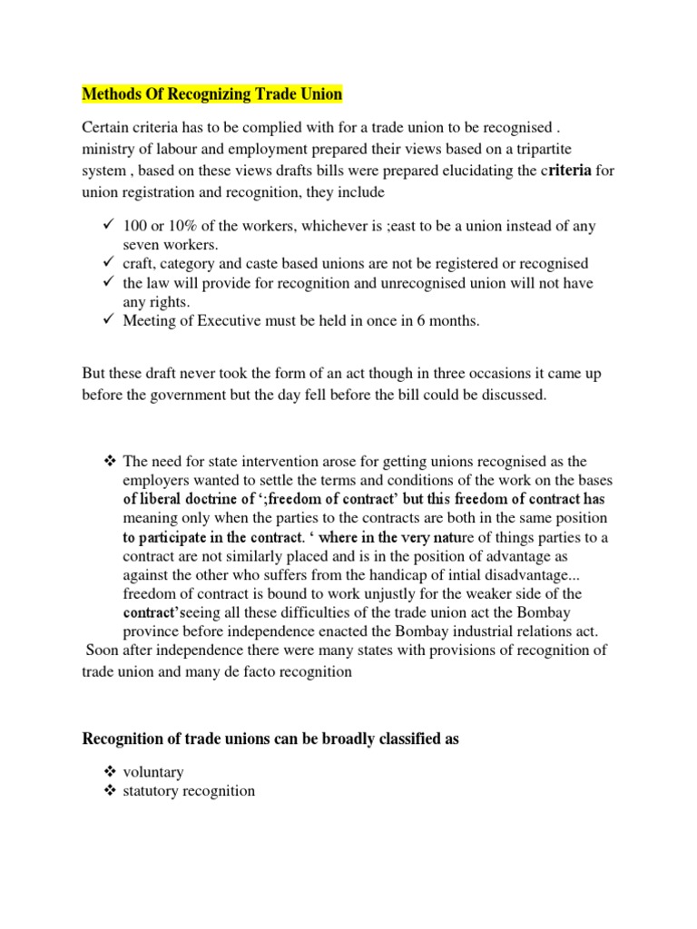 Trade Union Recognition Guide | PDF | Trade Union | Collective Bargaining