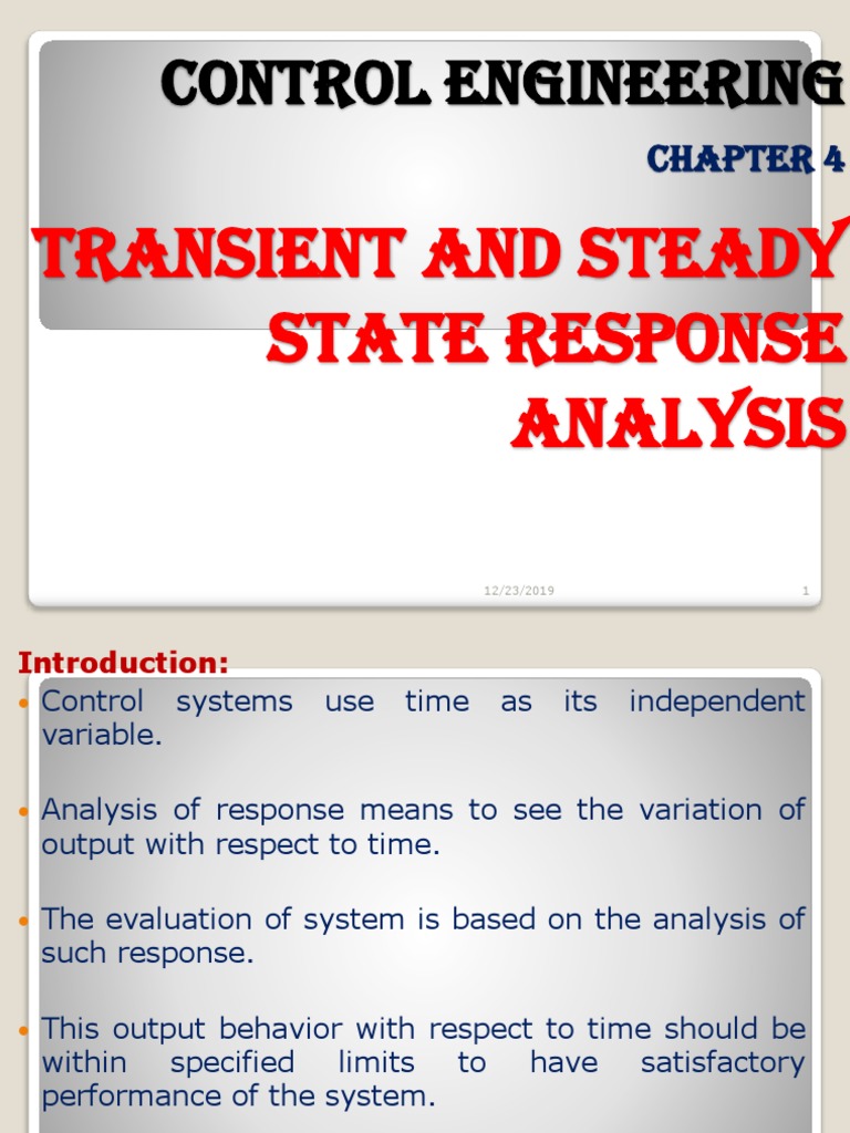 Transient and Steady State Response Analysis | PDF | Stability Theory ...
