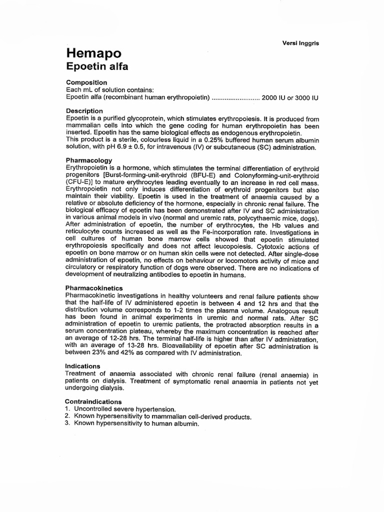 Hemapo Larutan Injeksi 3000 IU, ML - Epoetin Alfa - DKL1811645843A1 ...