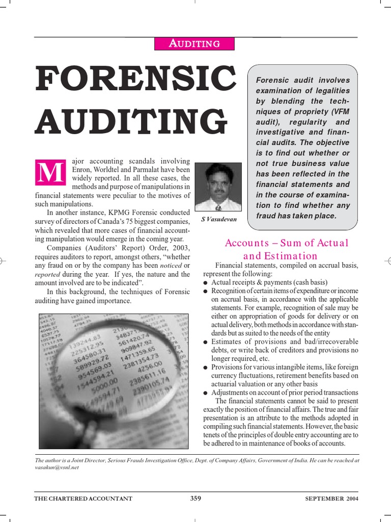 Forensic Auditing Techniques Explained | PDF | Financial Audit | Debits ...
