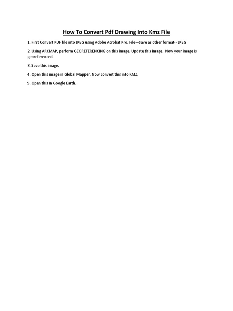 PDF Drawing To KMZ Conversion Guide | PDF
