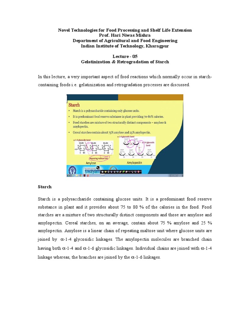 retrogradation | Starch | Crystallization