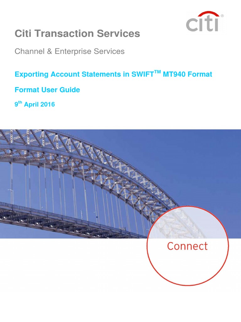 SWIFT MT940 Format Guide PDF | PDF | File Format | Debits And Credits
