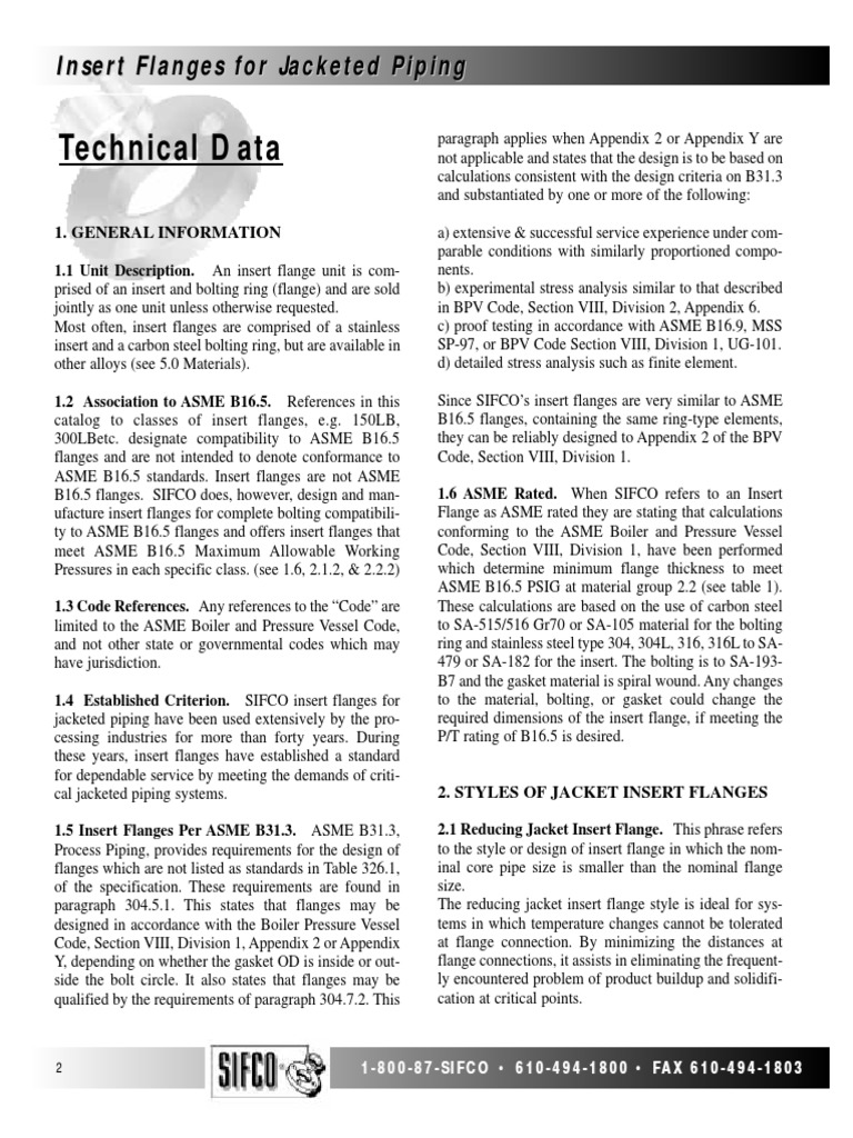 Insert Flanges For Jacketed Piping | PDF | Pipe (Fluid Conveyance ...
