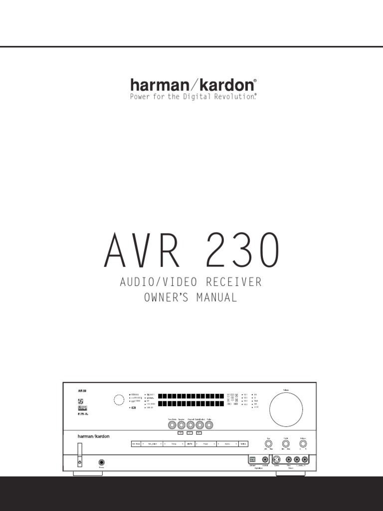 Manual Harman Kardon AVR 230 PDF | PDF | Sound Production Technology ...