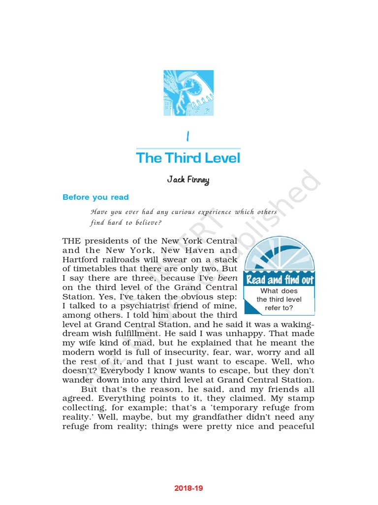 The Third Level (Class 12 Vistas Chapter 1) | PDF