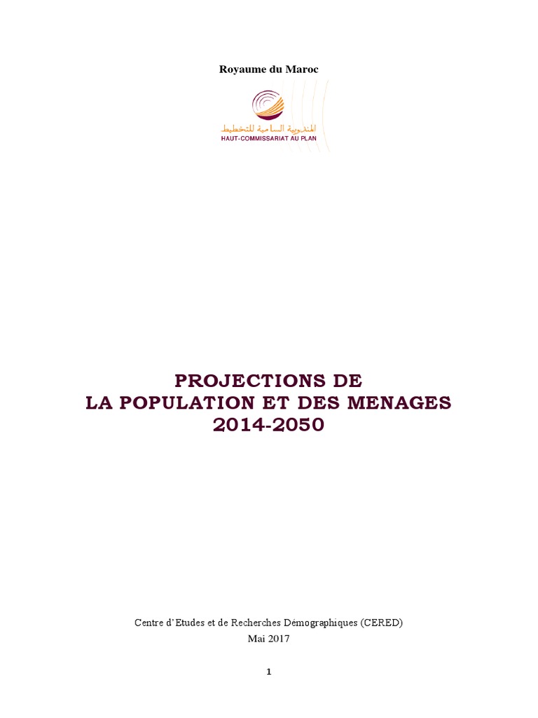 PROJECTIONS DE La Population Et Du Menage PDF | PDF | Taux de fécondité ...