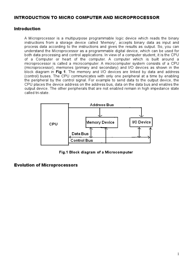Introduction To Microprocessor 8085 | PDF | Microprocessor | Central ...