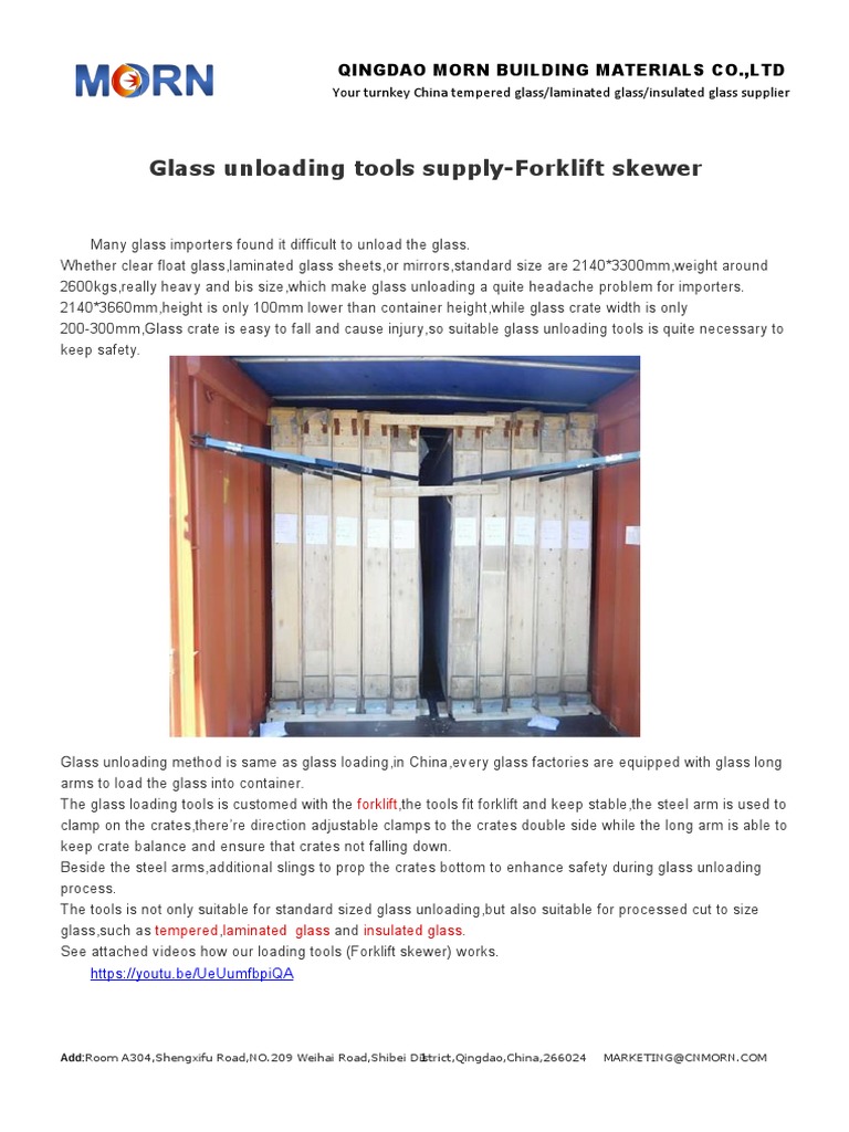 Standard Glass Sizes and Unloading Tools | PDF | Building Materials ...