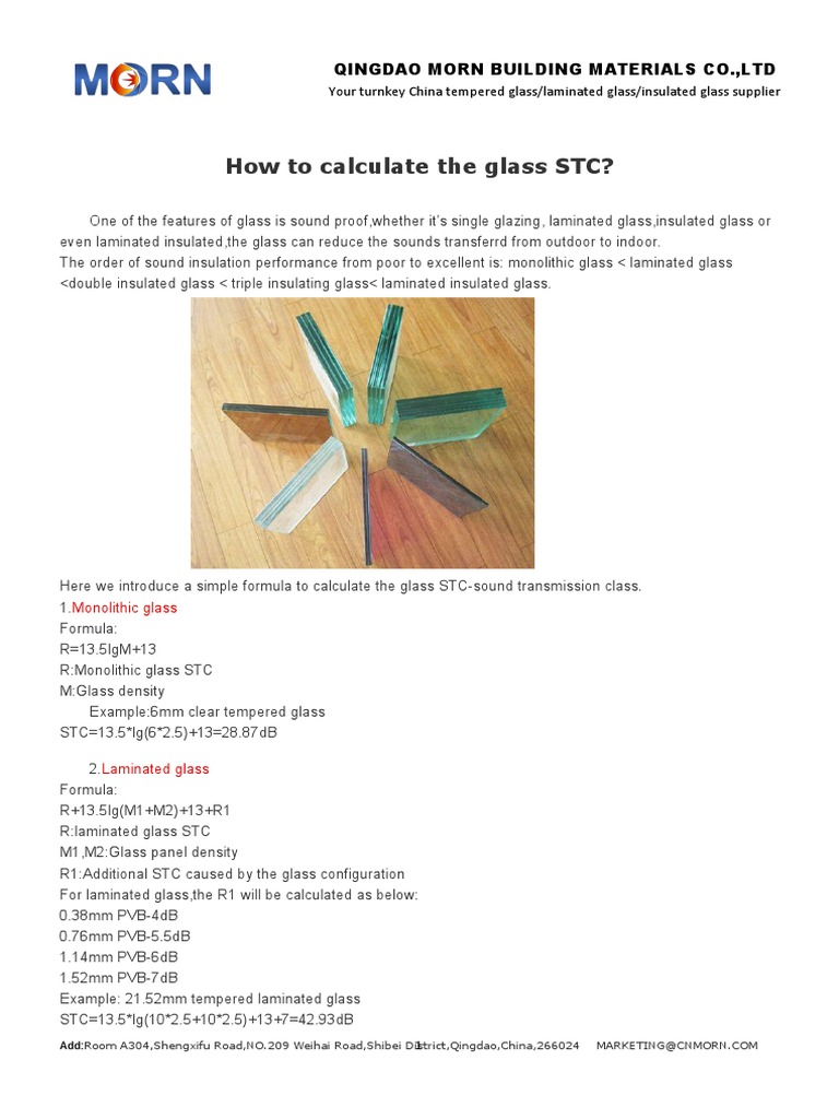 Glass STC Rating Calculation Guide | PDF | Glasses | Materials
