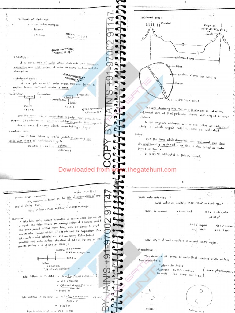 Hydrology and Irrigation Part-1 Made Easy GATE Handwritten Classroom ...