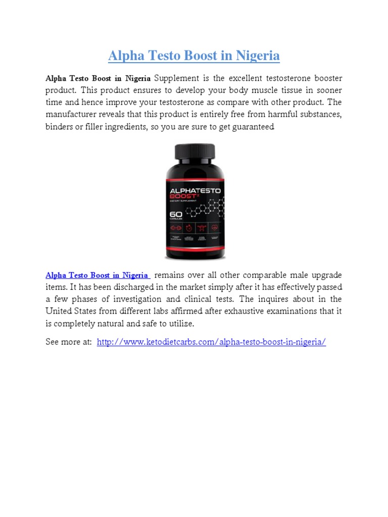 Alpha Testo Boost in Nigeria | PDF