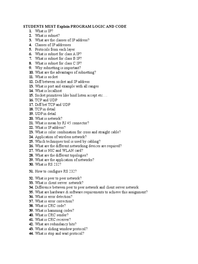 CNL Questions | PDF | Network Socket | Internet Protocol Suite