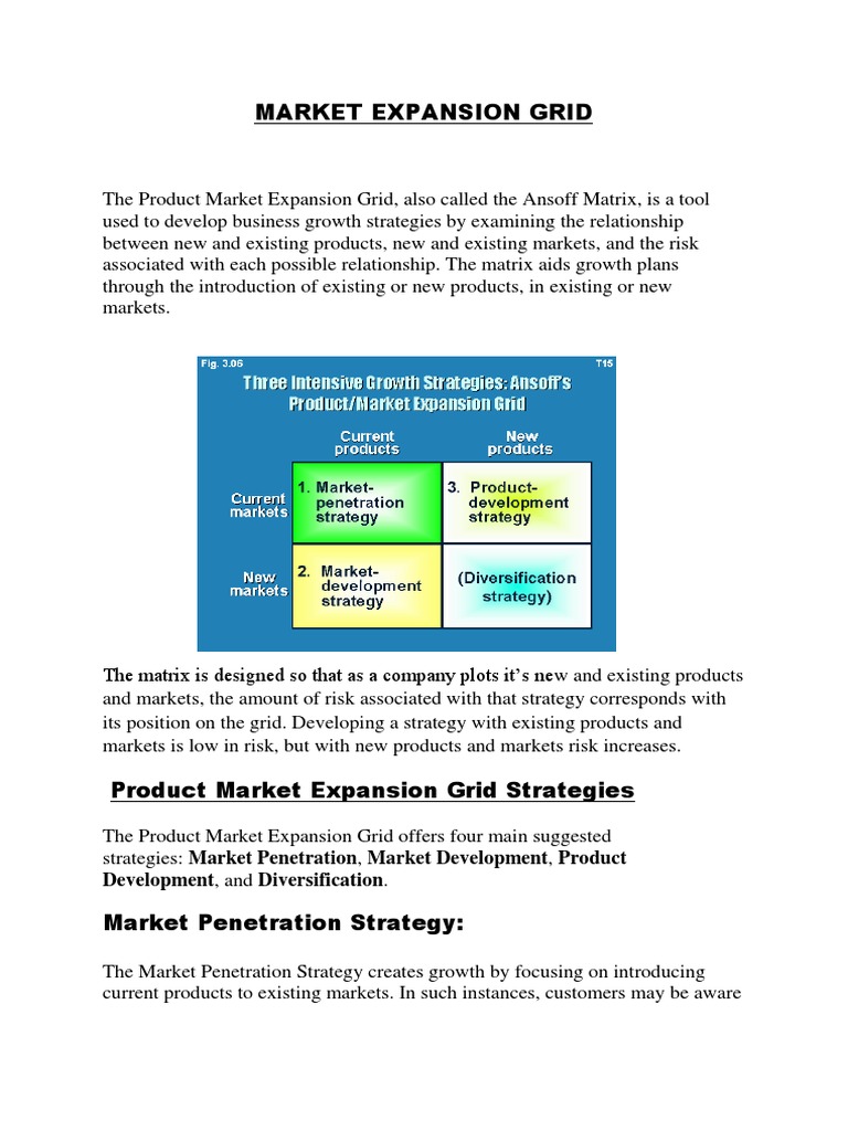 Market Expansion Grid | PDF | Market (Economics) | Business Economics