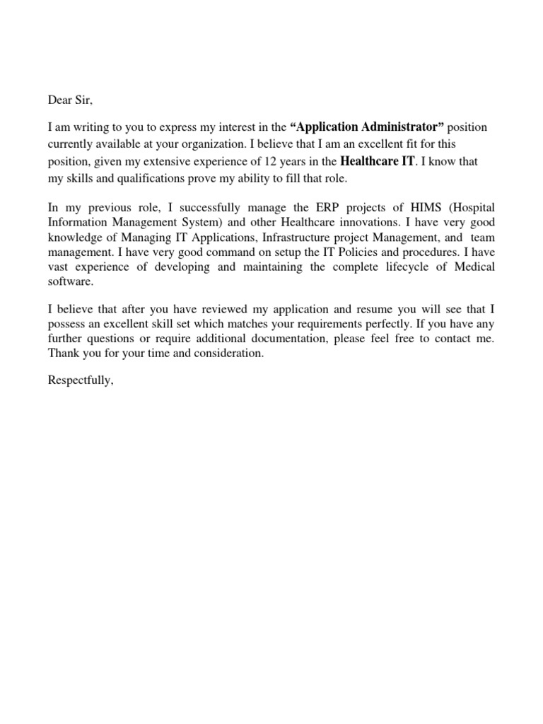 Application Cover Letter - Scribed Upload | PDF