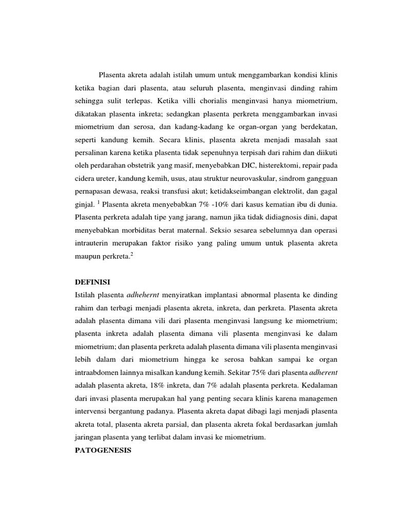 Plasenta Akreta | PDF