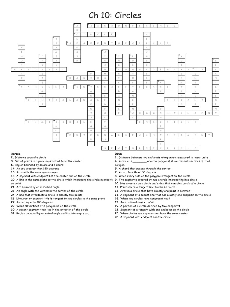 Unit 10 Circles Study Guide | PDF | Circle | Angle